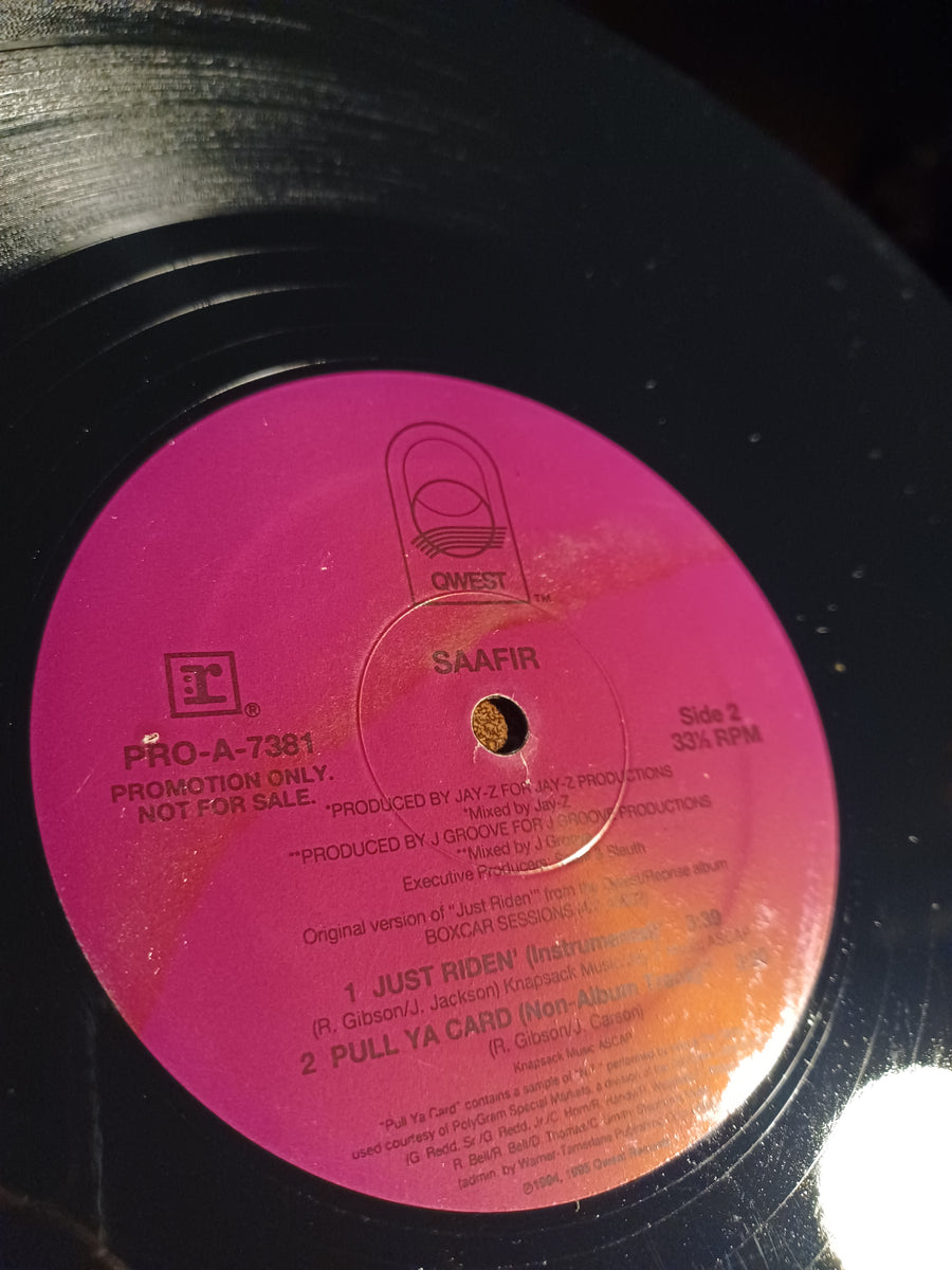SAAFIR - JUST RIDEN / PULL YA CARD (12") 1995!! RARE!! No Cover – Kargo ...