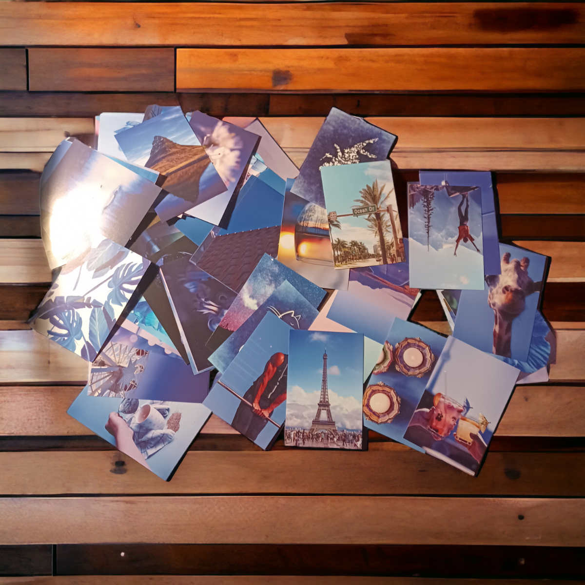 Aesthetic Blue themed wall collage art set of 50 – Kargo Fresh