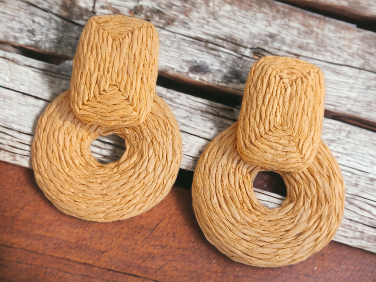 Chunky BOHO raffia hoops – Kargo Fresh