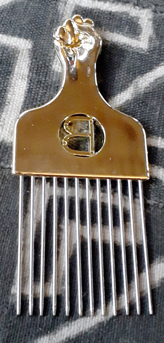 Classic Acrylic Black Fist GOLD Afro Pick – Kargo Fresh