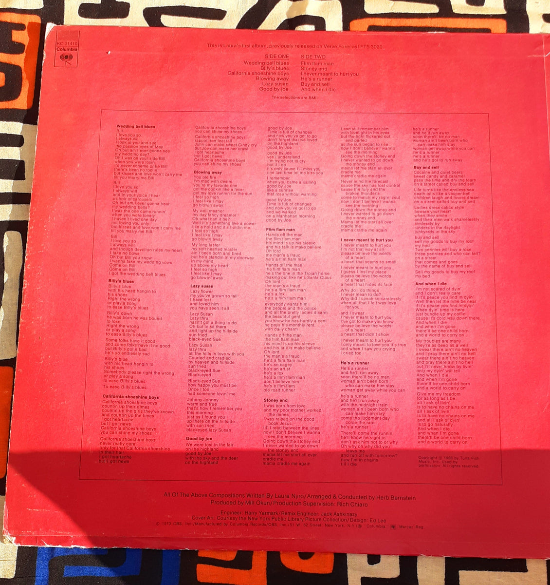 The First Song - Laura Nyro 33 RPM Lp 1973 – Kargo Fresh